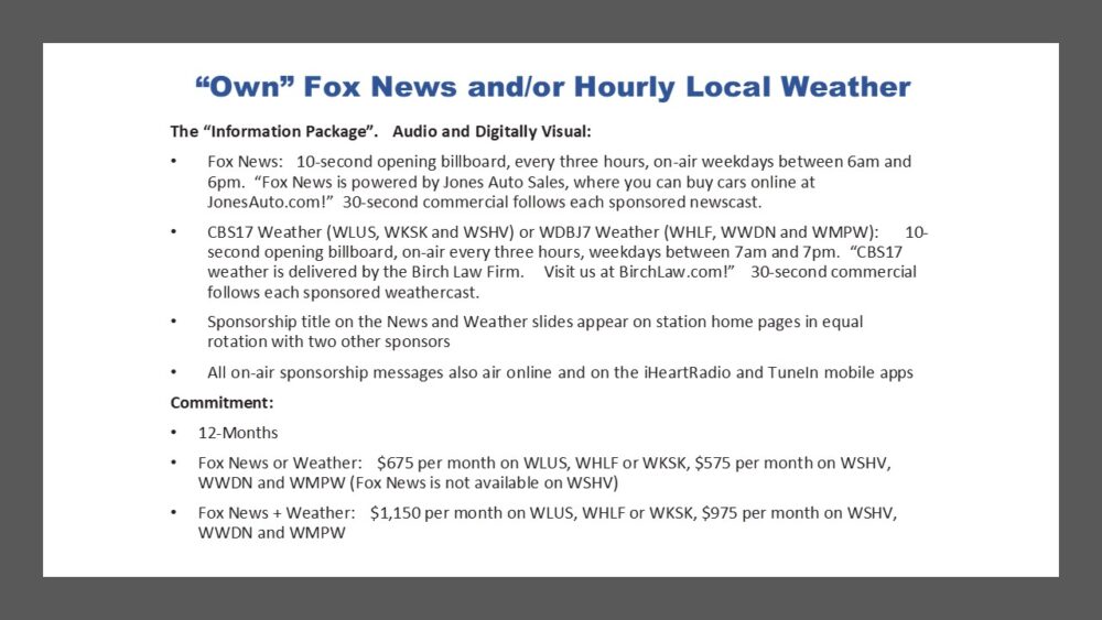 News and Weather Sponsorships – Lakes Media Network